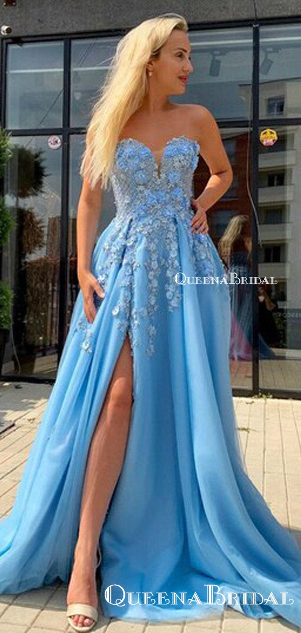 Light Blue Princess Prom Dresses