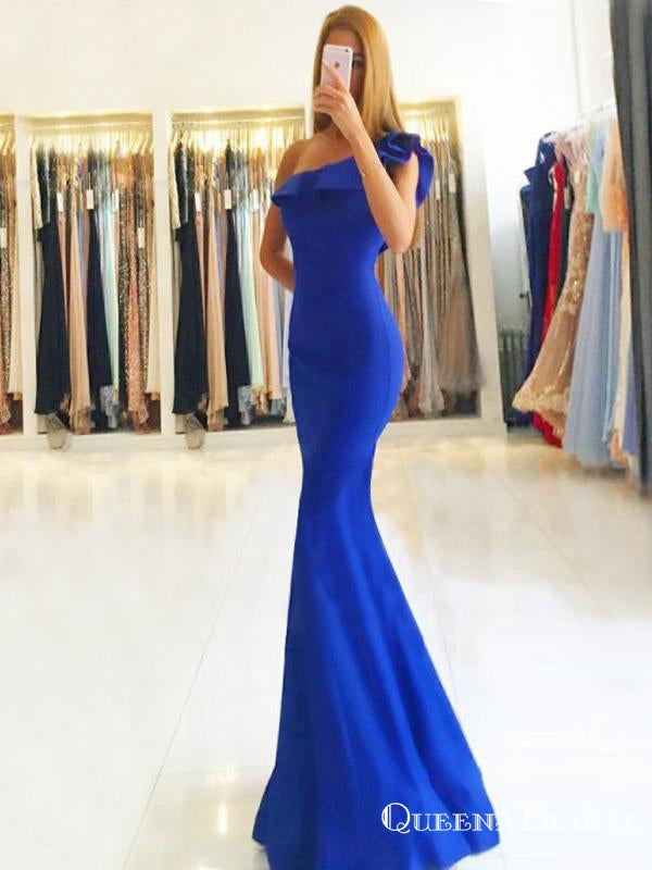 Royal Blue Prom Dresses One Shoulder